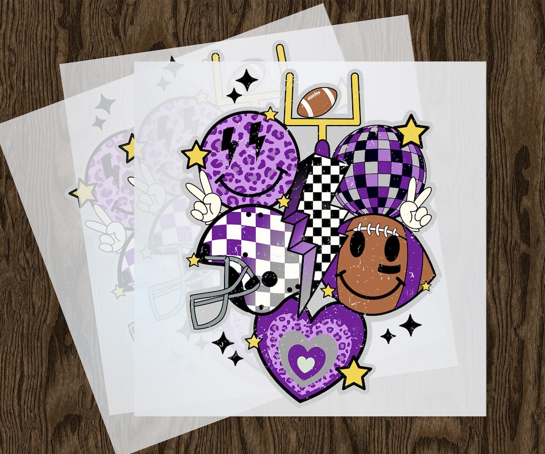 Retro Football Happy Face DTF Transfer, Sports Enthusiast Design, Easy ...