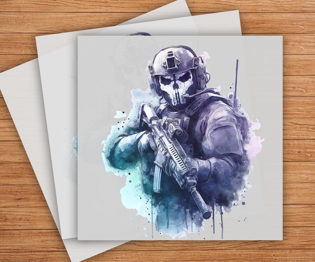 Warzone Soldier DTF Transfer, Intense Combat Graphic, Gaming Apparel - Etsy