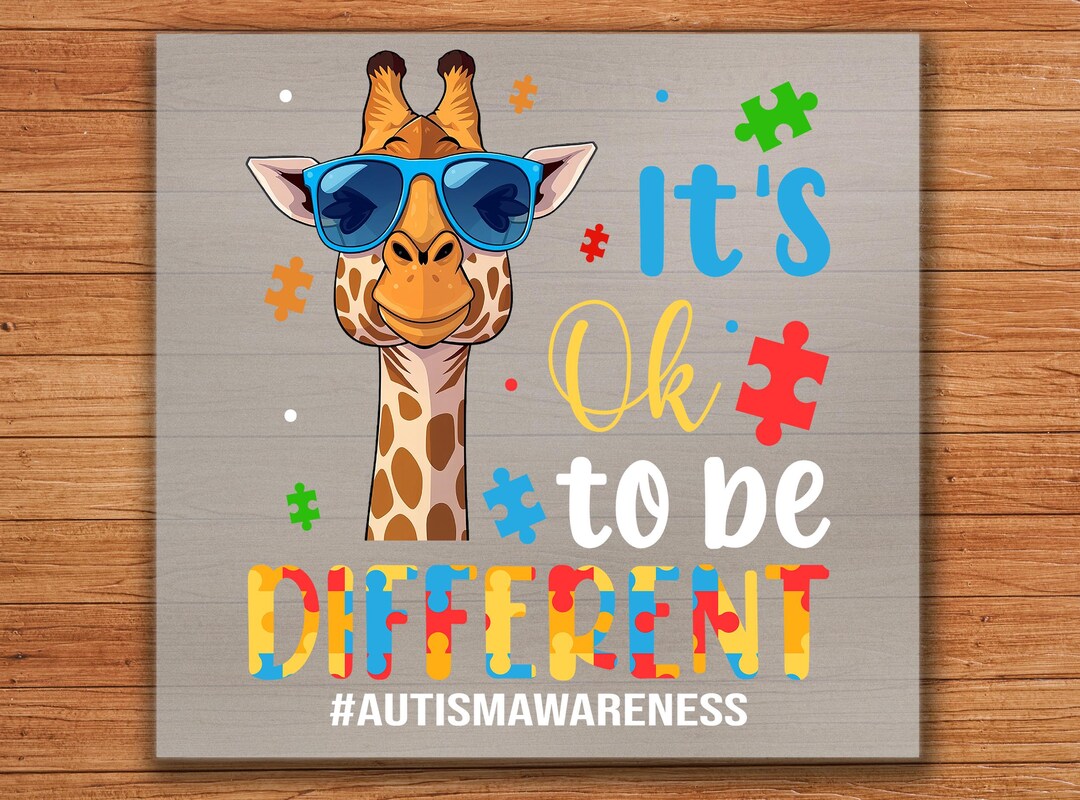 Giraffe Autism Awareness DTF Transfer: Ready to Press Iron on Print - Etsy