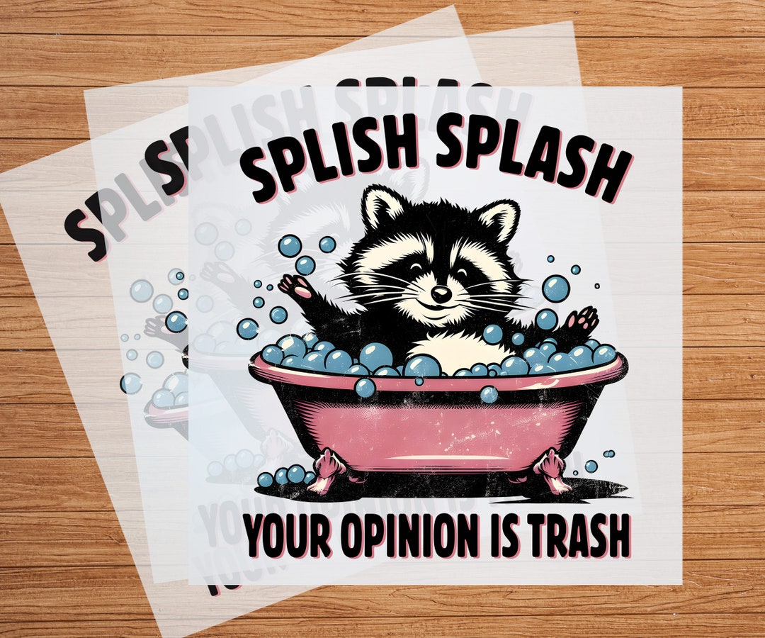 Splish Splash Raccoon DTF Transfer: Summer Iron-on Decal - Etsy