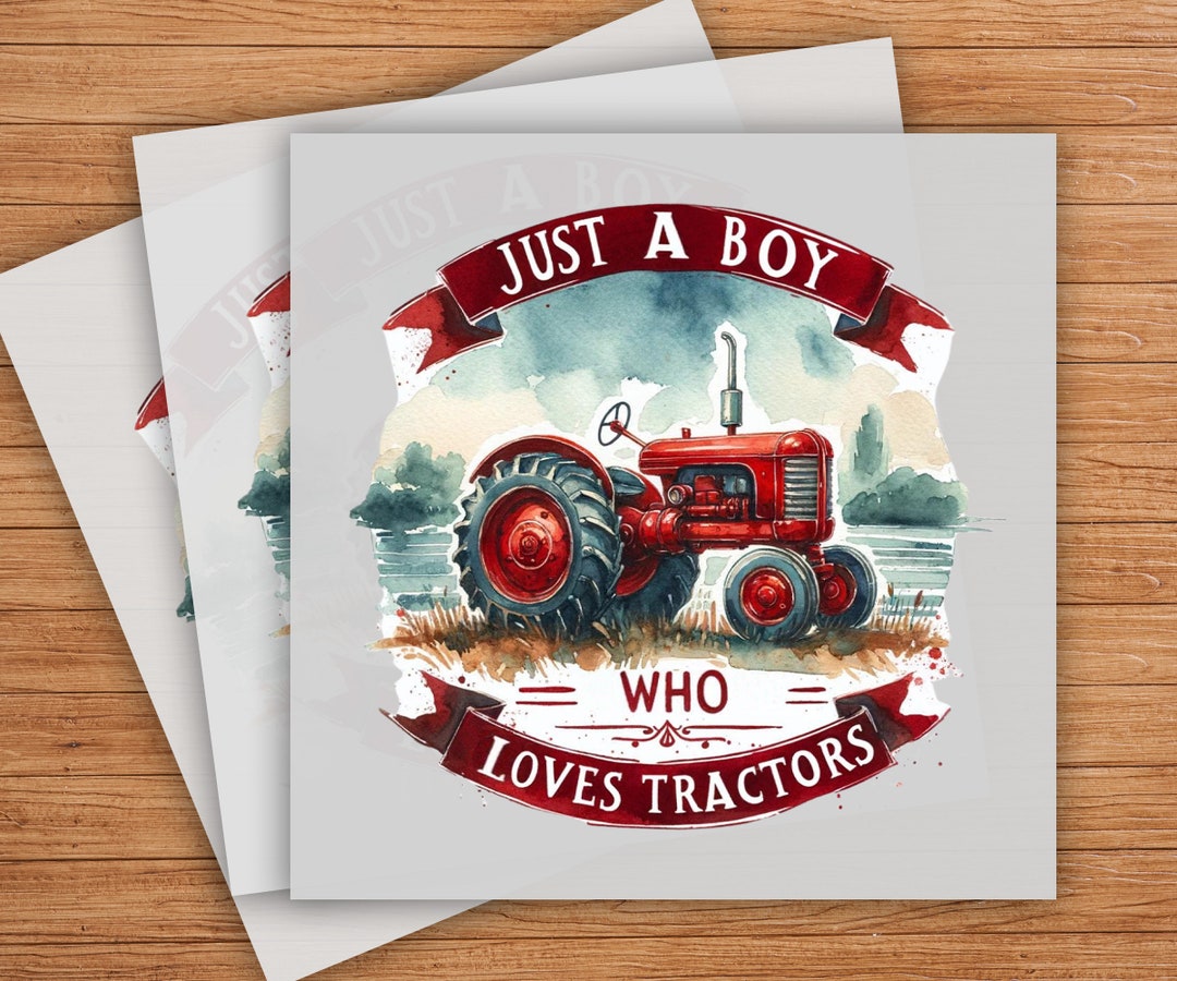 Boy Who Loves Tractors DTF Transfer: Kids Farming Apparel Print - Etsy