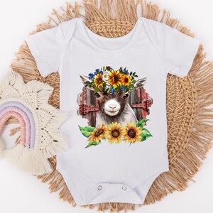 Sunflower Goat DTF Transfer: Watercolor Farm Art Iron-on - Etsy