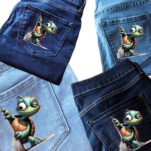 Winking Turtle DTF Transfer: Funny Cartoon Heat Transfer - Etsy