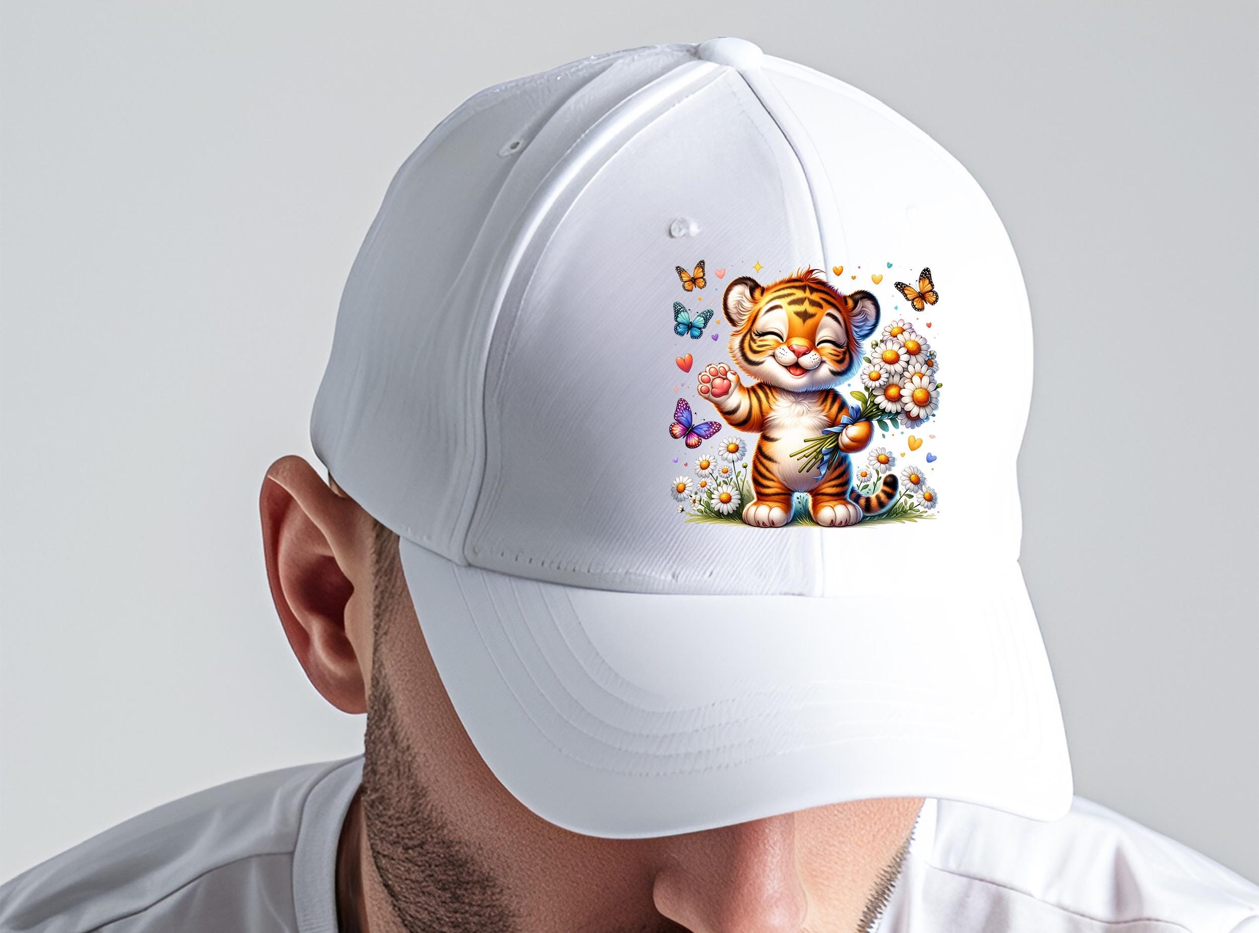 Smiling Tiger DTF Transfer: Jungle Flowers, Hearts Shirt Design - Etsy