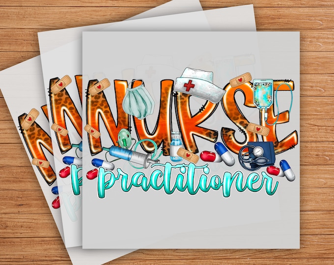 Nurse Practitioner Brain Heart of a Doctor of a Nurse DTF Transfer ...