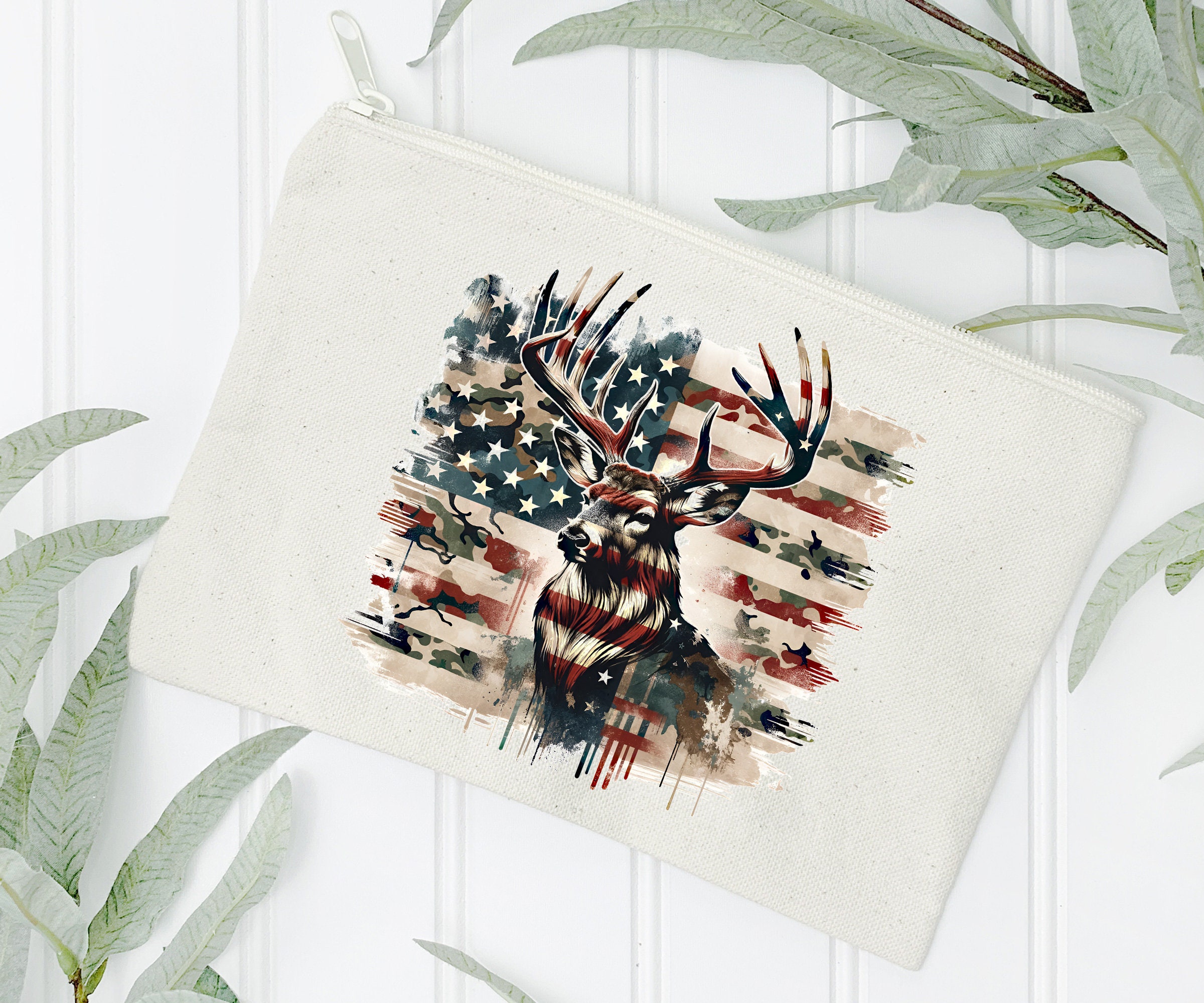 Army Style Deer American Flag DTF Transfer: Patriotic Hunting Apparel ...