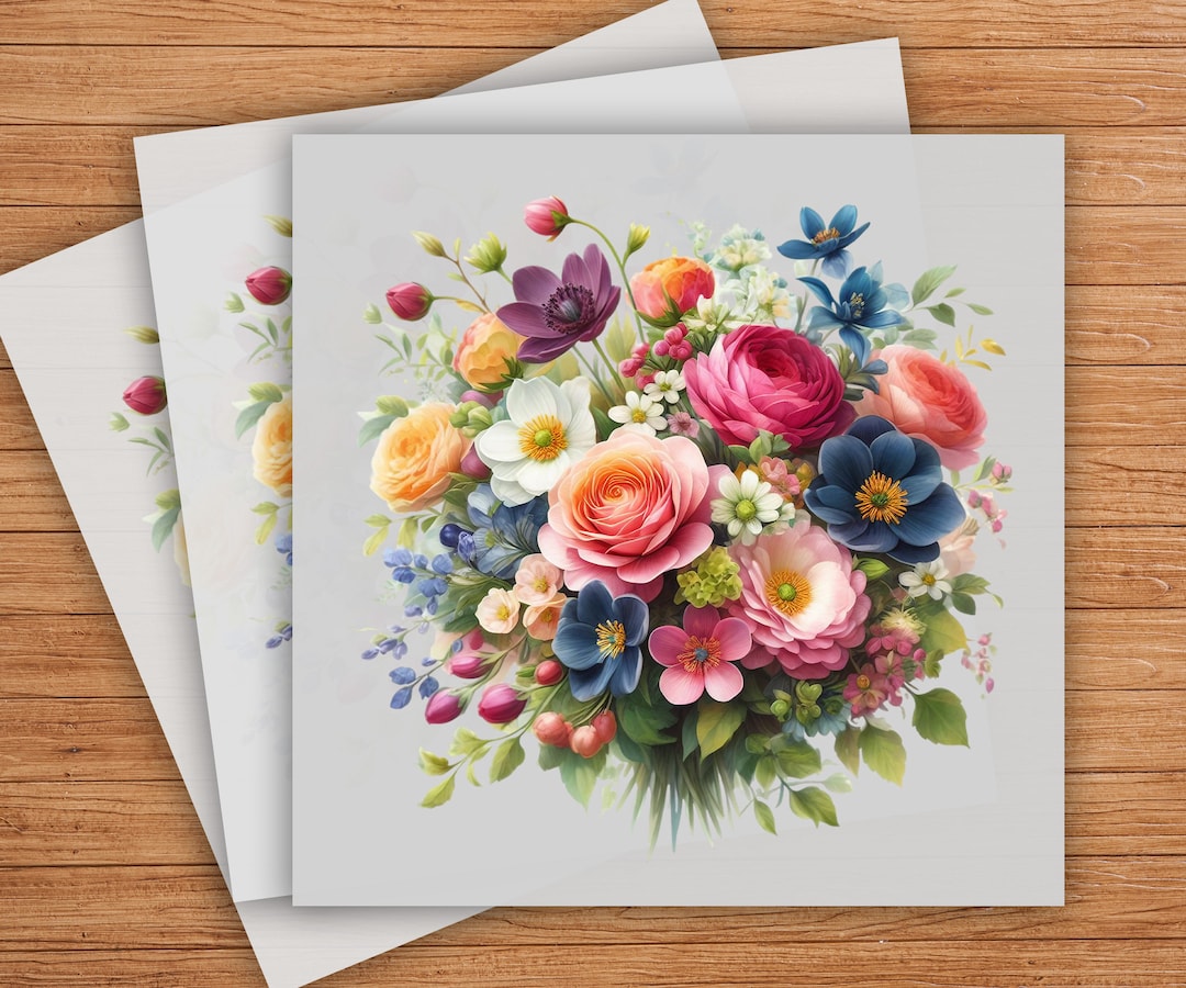 Colorful Flowers DTF Transfer: Vibrant Floral Apparel Graphic - Etsy