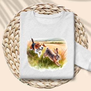 Beagle and Hare Rabbit Hunting DTF Transfer, Classic Hunter Design ...