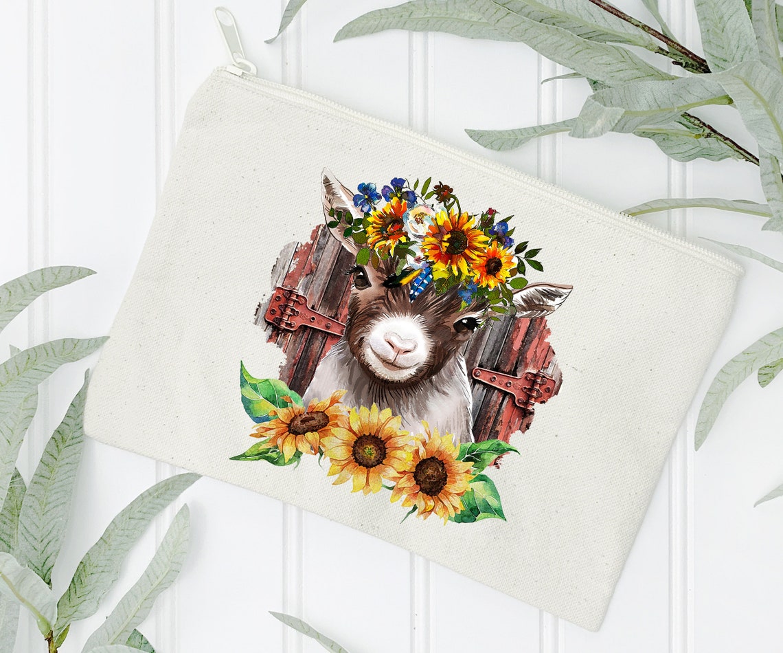 Sunflower Goat DTF Transfer: Watercolor Farm Art Iron-on - Etsy