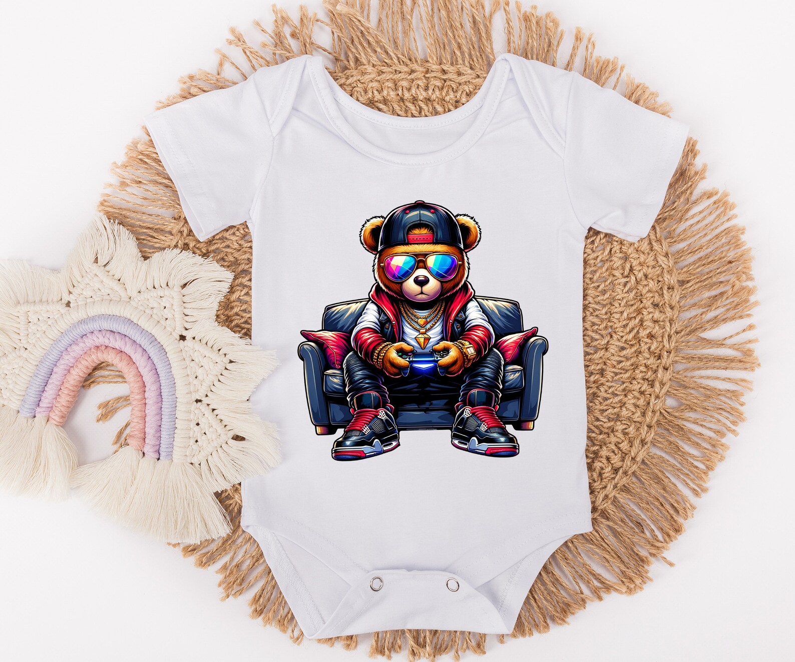 Graffiti Gamer Teddy Bear DTF Transfer: Urban Hip Hop Iron-on Decal - Etsy