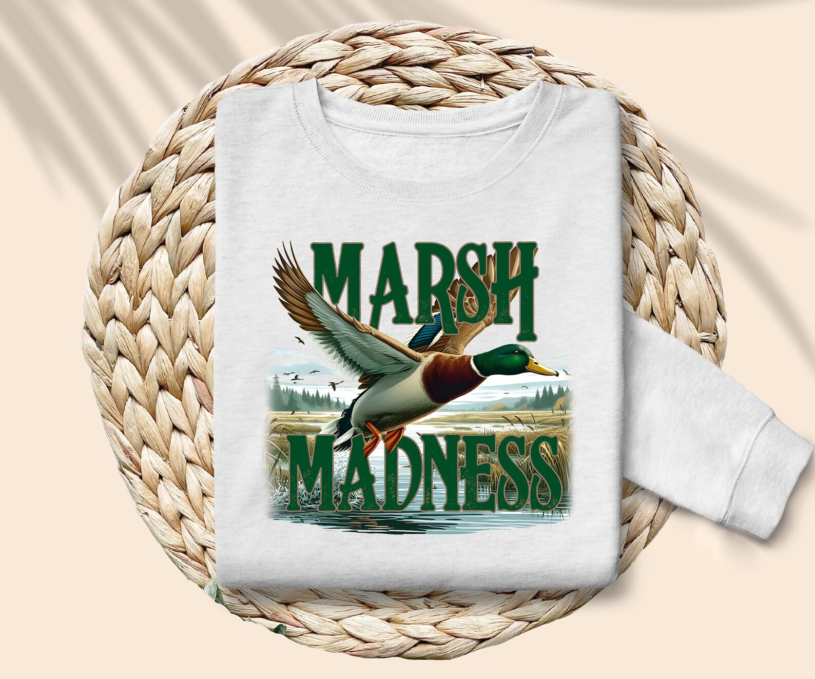 Marsh Madness Duck Hunting DTF Transfer: Wetland Scene Graphic - Etsy