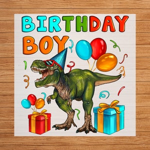Birthday Boy T-rex DTF Transfer: Western Dinosaur Design - Etsy