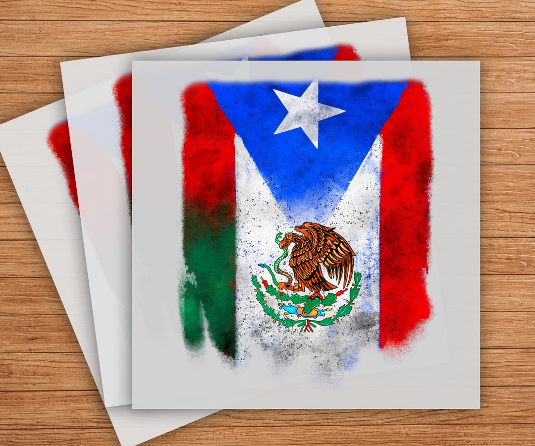 Mexico Puerto Rico Flags DTF Transfer: Cultural Heritage Graphic - Etsy