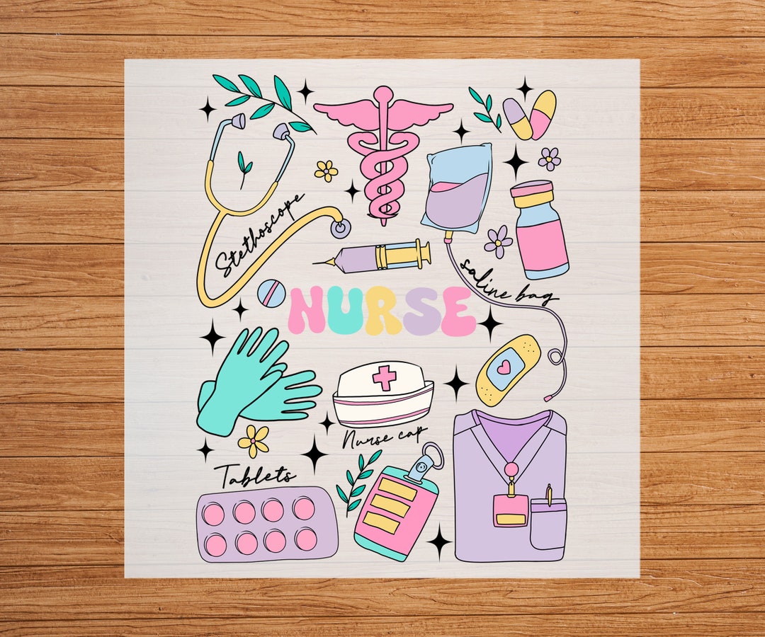 Nurse Stuff DTF Transfer, Healthcare Hero Design, Ready Press for T ...