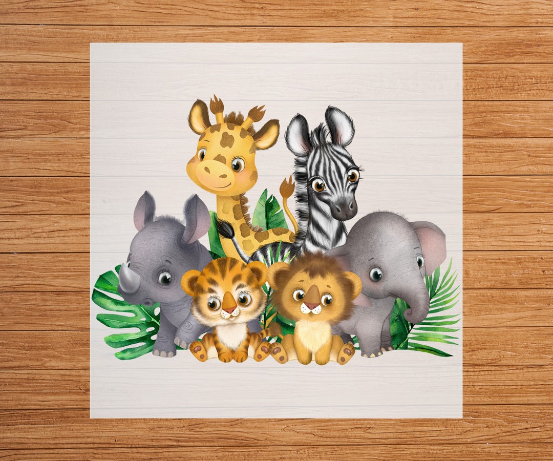Safari Animals Wild One DTF Transfer: Custom Apparel Decal - Etsy