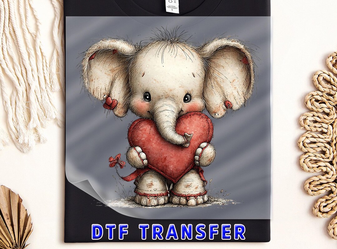 Elephant Love DTF Transfer: Romantic Safari Illustration - Etsy