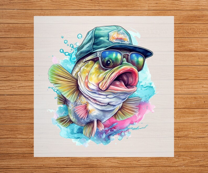 Bass Fishing DTF Transfer, Freshwater Angler Design, Easy to Apply ...