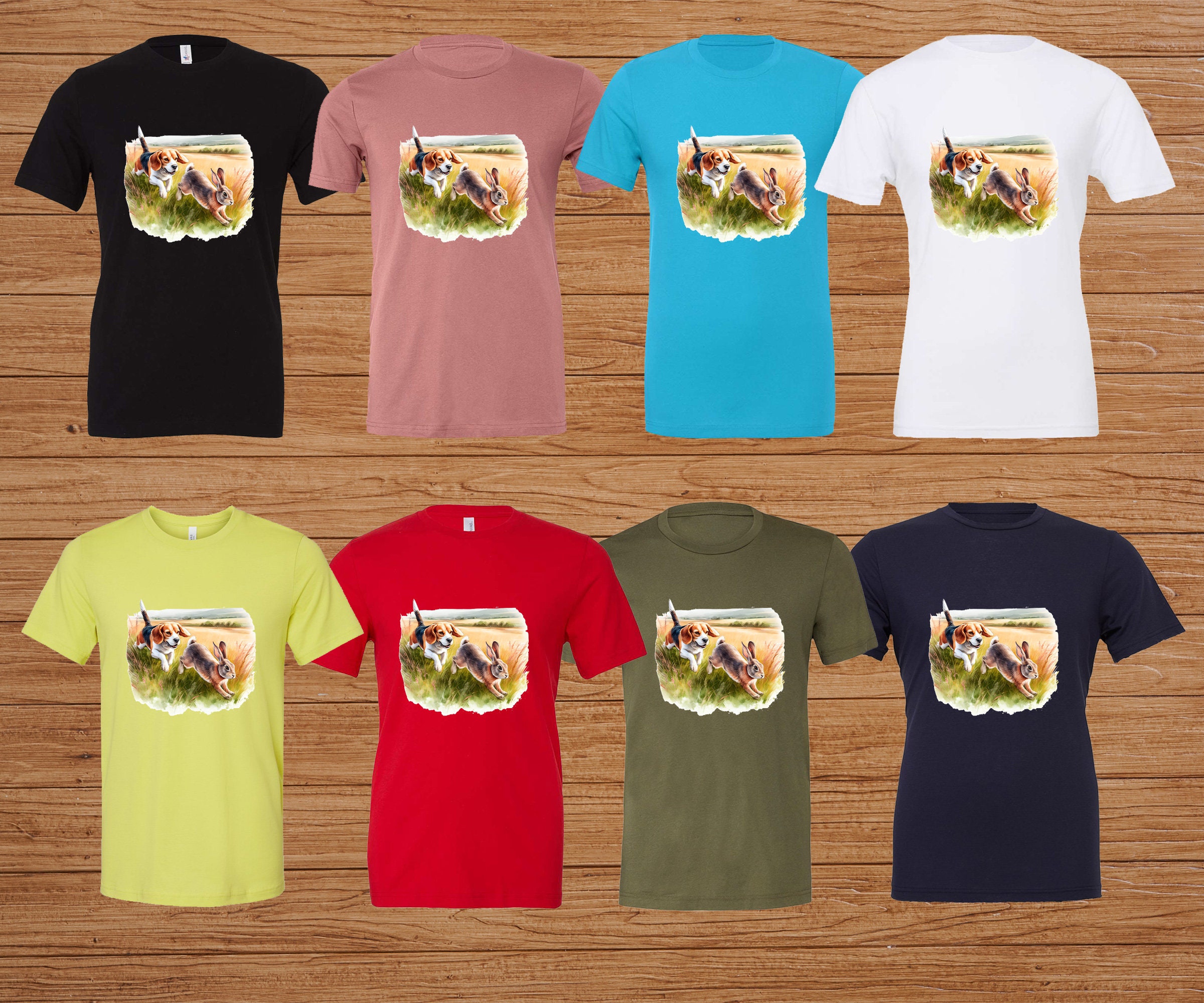Beagle and Hare Rabbit Hunting DTF Transfer, Classic Hunter Design ...