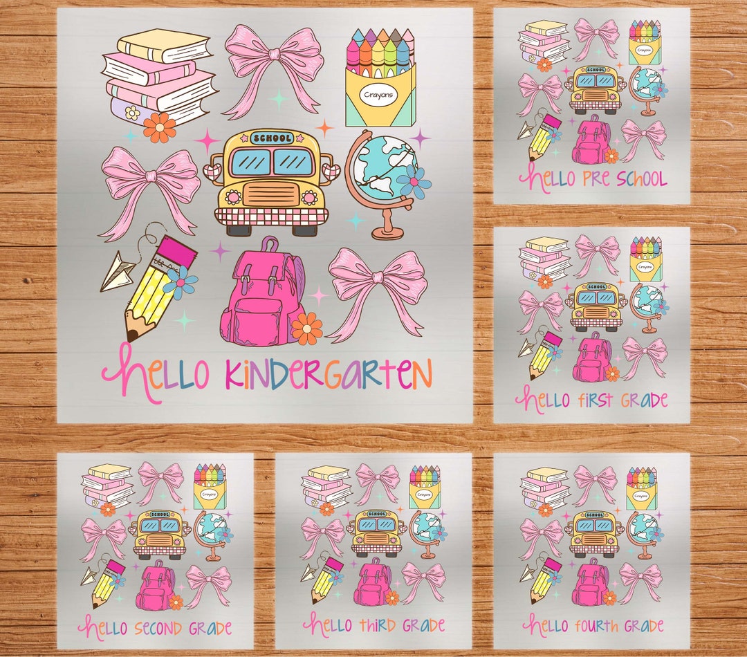 Hello Back to School Coquette DTF Transfer, Ready Press, Iron Decal ...