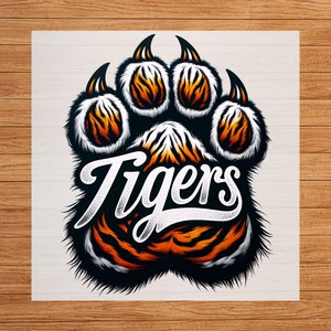 Tigers Mascot & Paw DTF Transfer: School Spirit Fan Gear - Etsy