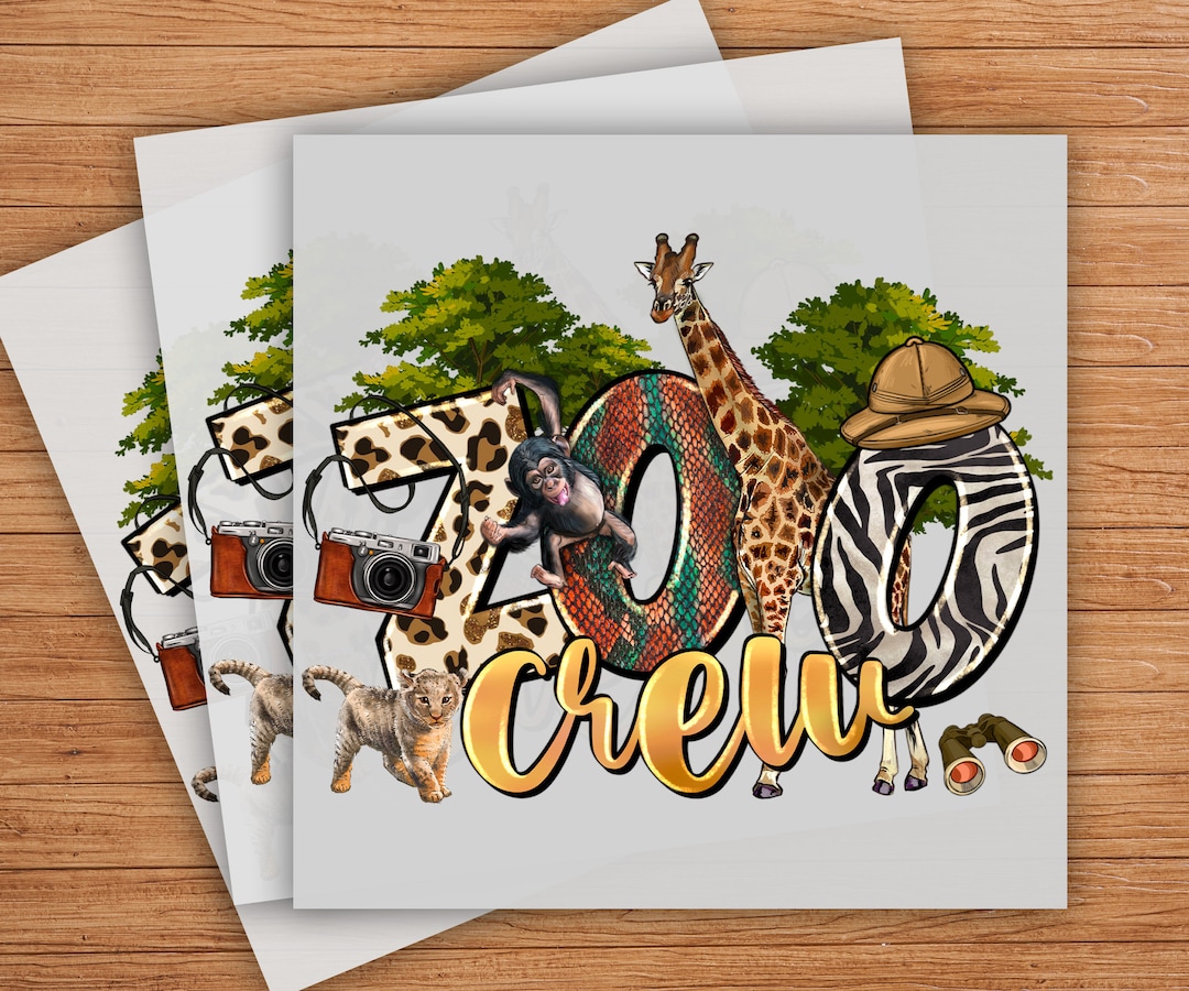 Zoo Crew DTF Transfer: Fun Animal Team Graphic - Etsy