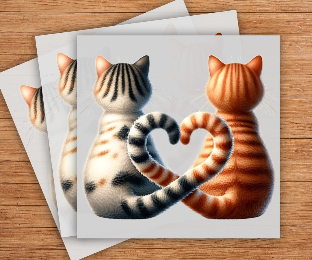 Love Animals Cats DTF Transfer: Adorable Feline Design - Etsy