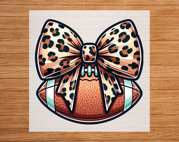 Football Mom DTF Transfer Hand Drawn Leopard Design, Perfect for ...