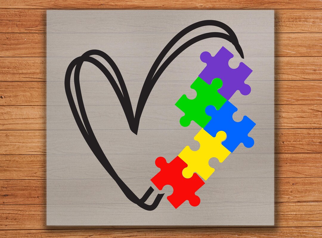 Puzzle Heart DTF Transfer, Autism Awareness Print, Ready to Press, DIY ...