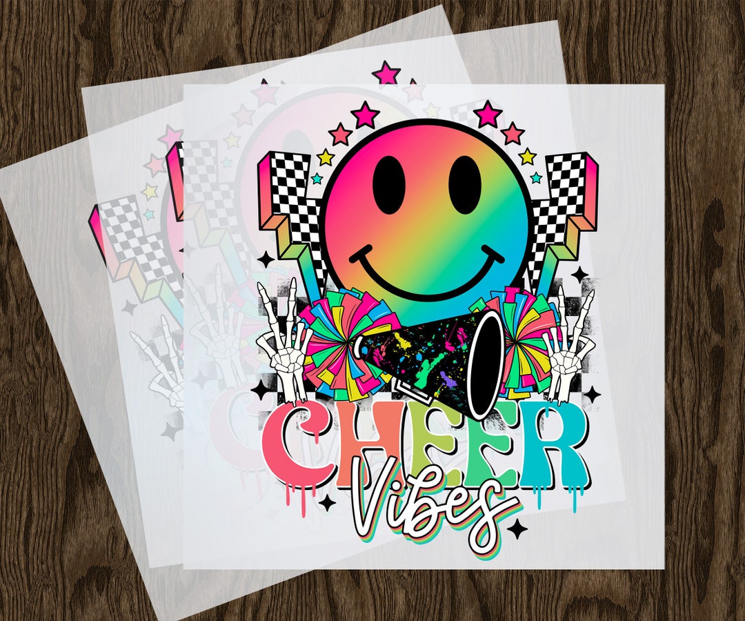 Cheer Vibes DTF Transfer, DIY Iron-on Design, Cheerleading Apparel ...
