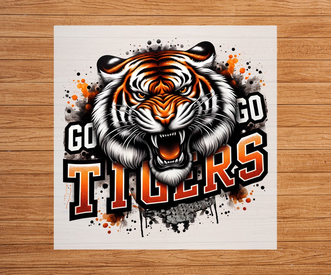 Watercolor Tiger DTF Transfer: Go Tigers Team Spirit, Ready to Press - Etsy