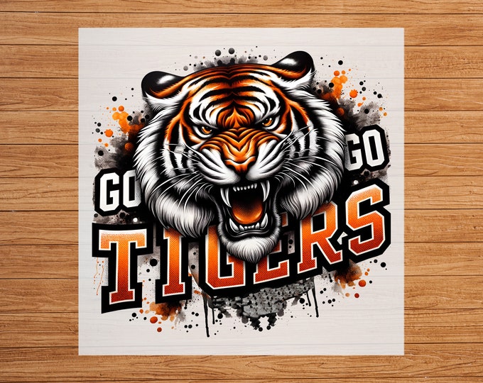Go Tigers Go DTF Transfer, Tiger Head Design, Show Your Team Spirit ...