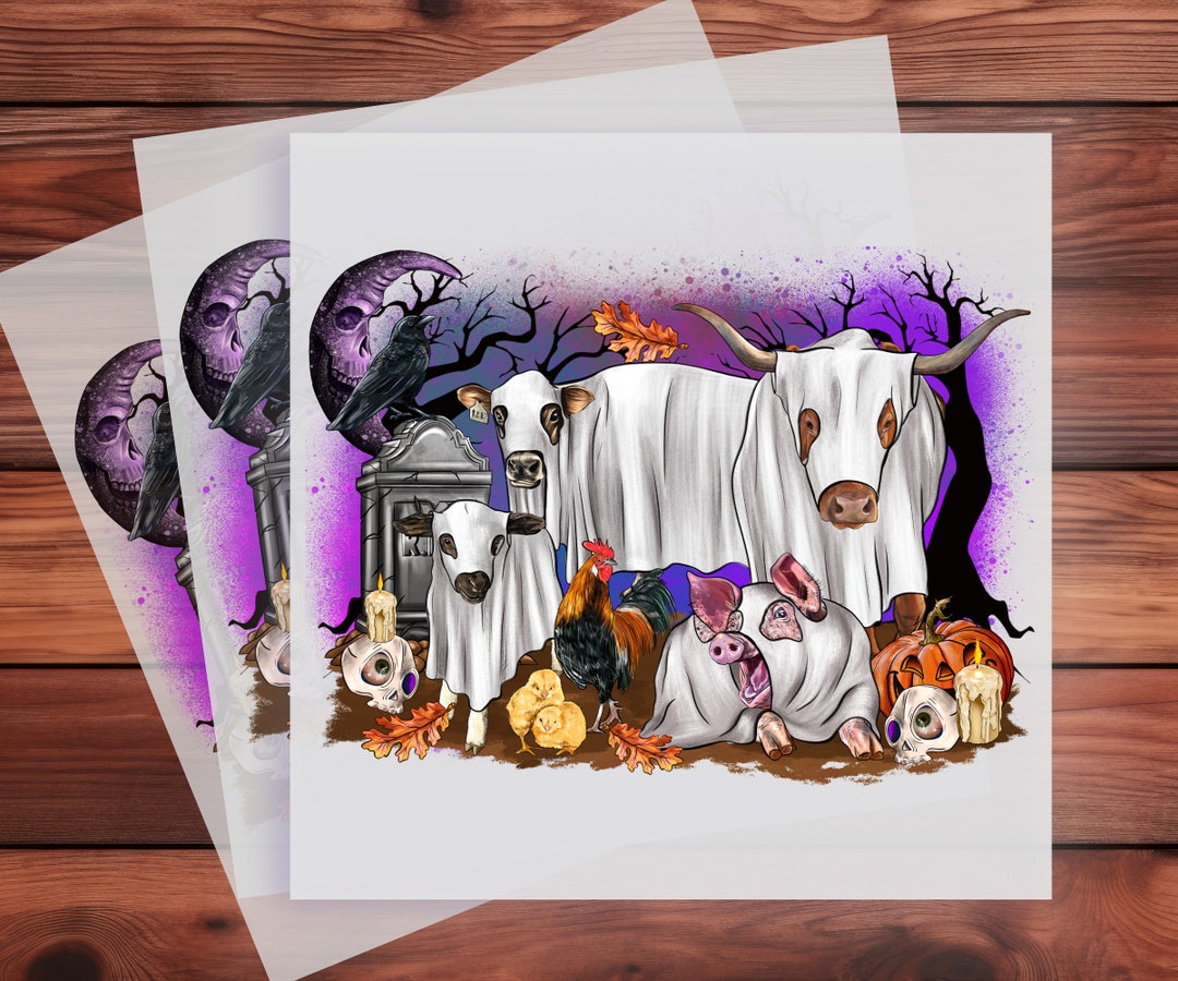 Halloween Farm Animals DTF Transfer, Happy Halloween DTF Prints, Spooky ...