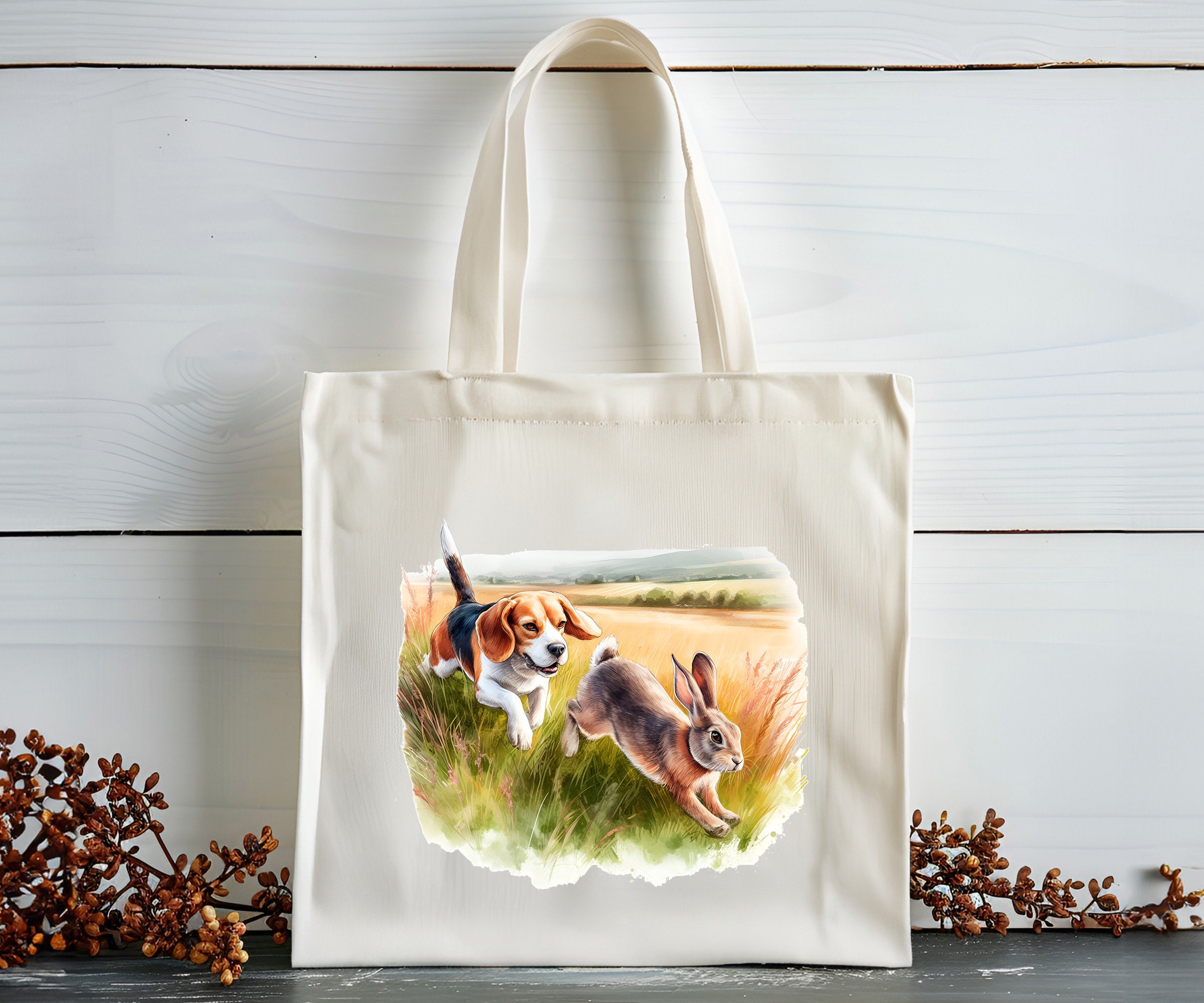 Beagle and Hare Rabbit Hunting DTF Transfer, Classic Hunter Design ...