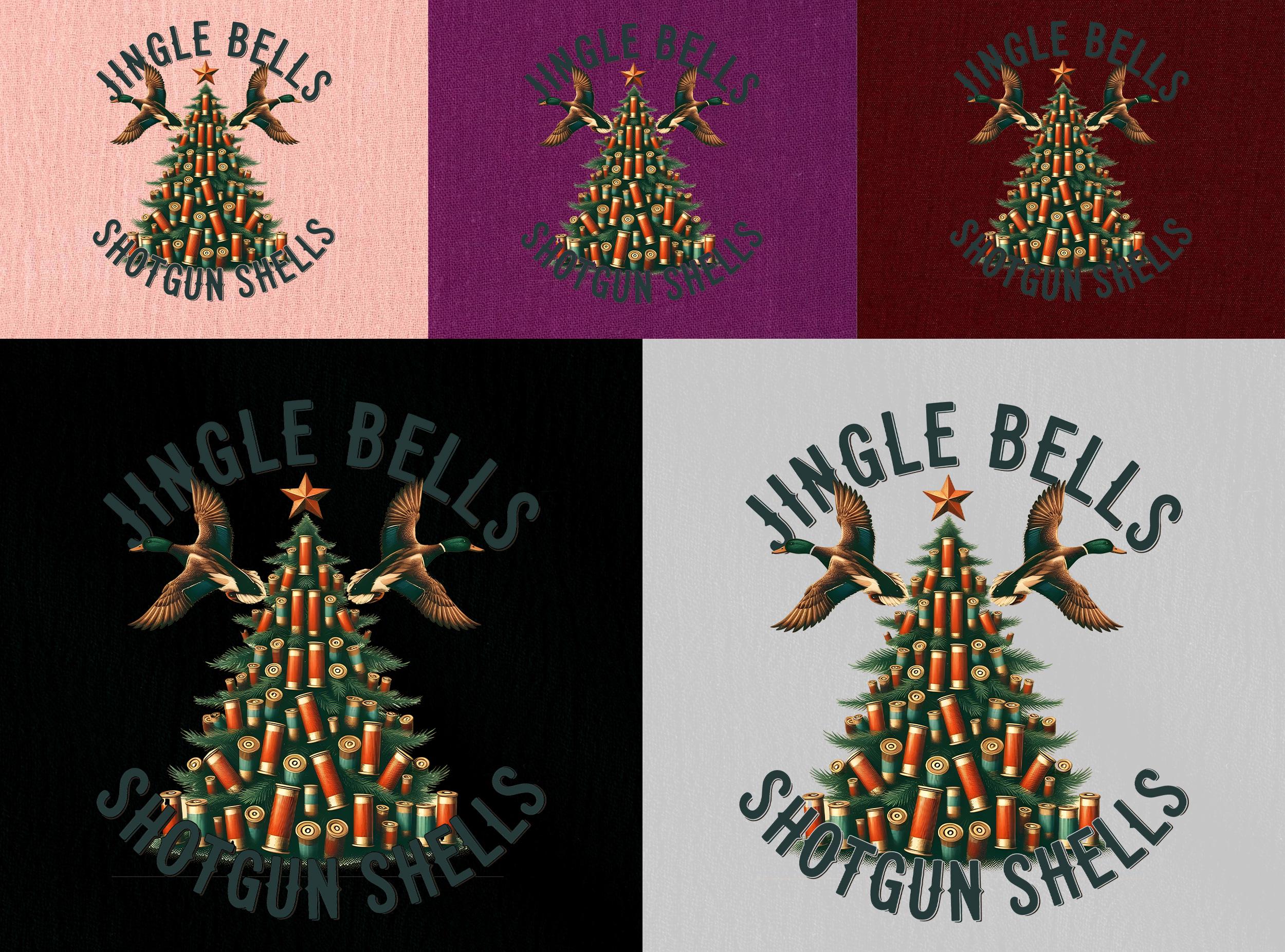 Jingle Bells Shotgun Shells DTF Transfer, Festive Hunting Design - Etsy