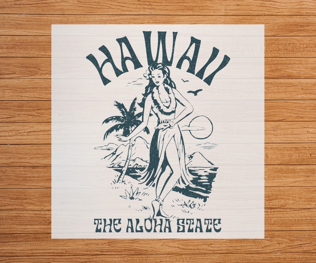 Hawaii Aloha State DTF Transfer, Tropical Paradise Design, Perfect for ...
