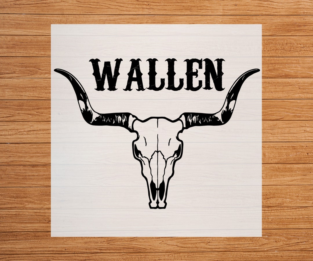 Retro Wallen Bull Skull DTF Transfer, Western Design, Easy Application ...