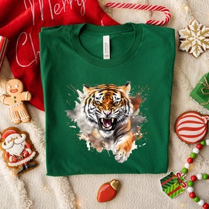 Watercolor Tiger DTF Transfer - Aggressive Angry Tiger Art, Perfect for ...