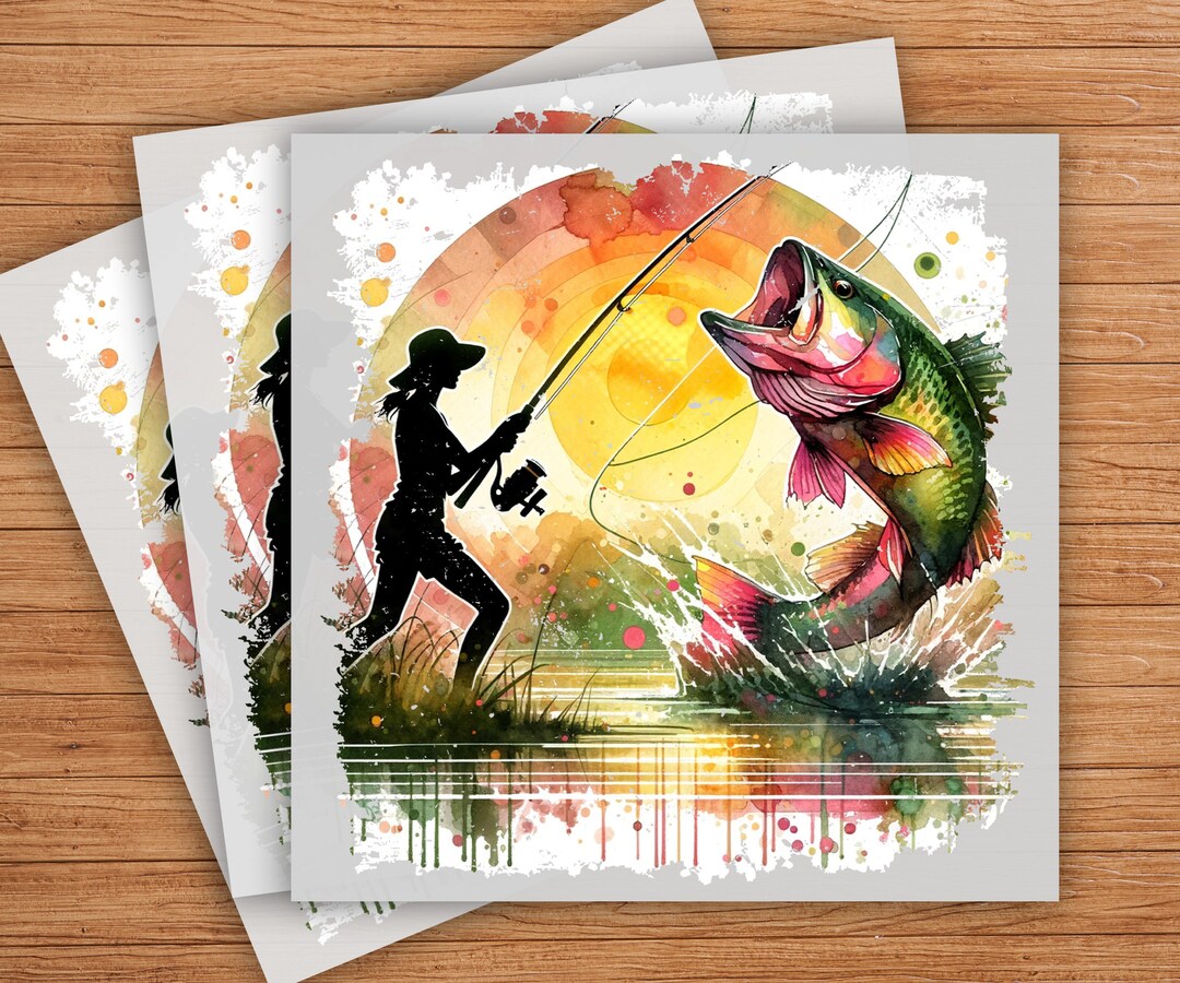 Bass American Flag Fishing USA DTF Transfer, Patriotic Angler Emblem ...