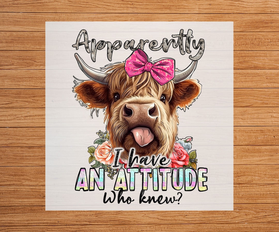 Highland Cow DTF Transfer - Rustic & Charming Design, High-quality ...