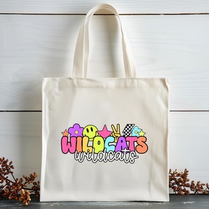 Retro Pop Colorful Preppy Sticker Mascot WILDCATS DTF Transfer, Ready ...