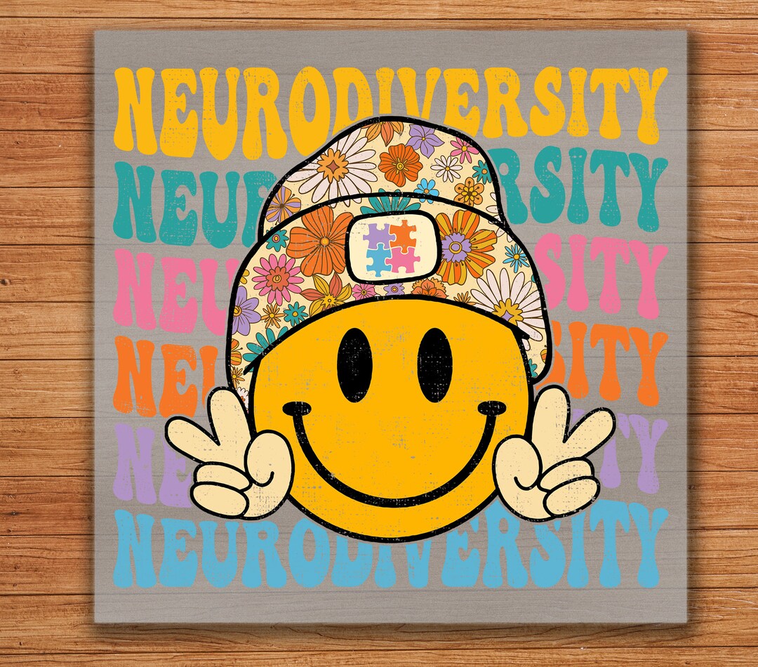 Neurodiversity DTF Transfer, Retro Smiley Face Puzzle Hat Design, Ready ...