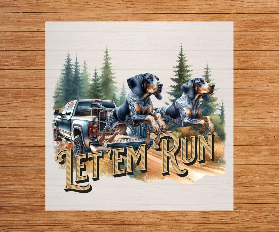 Blue Tick Coonhound DTF Transfer: Hunting Dog Iron-on Decal - Etsy