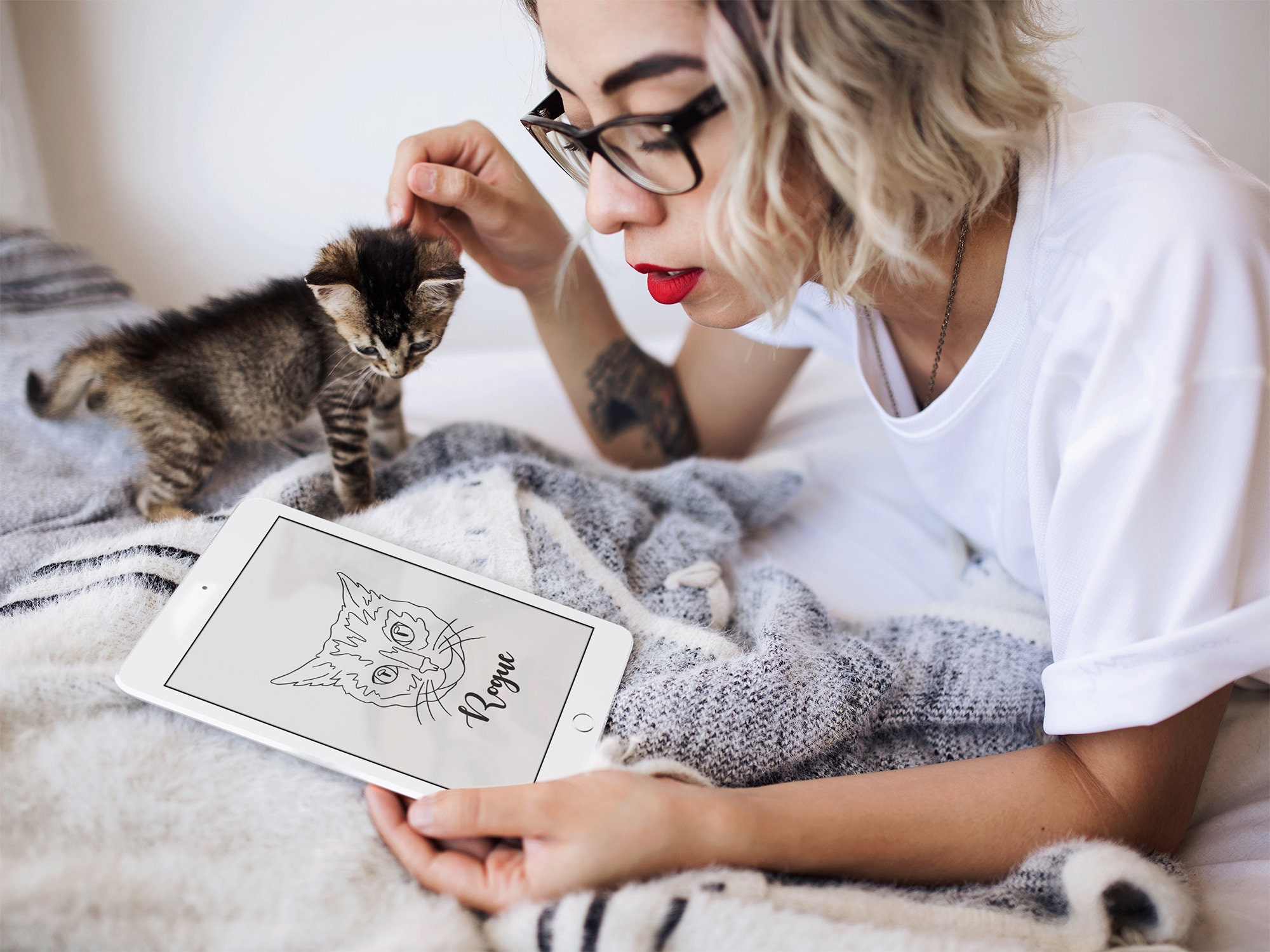 Custom Pet Face Personalized Hand Drawn Customized Line Art - Etsy