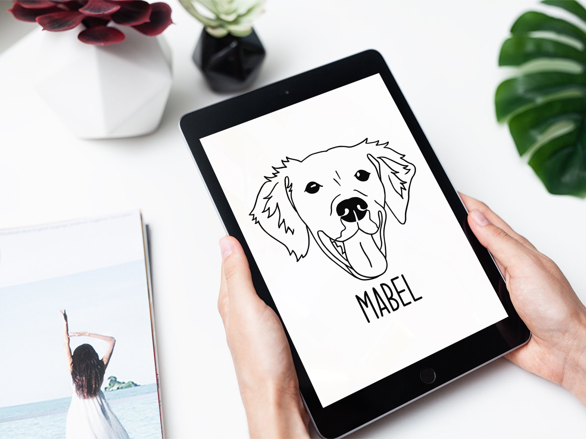 Custom Pet Face Personalized Hand Drawn Customized Line Art - Etsy