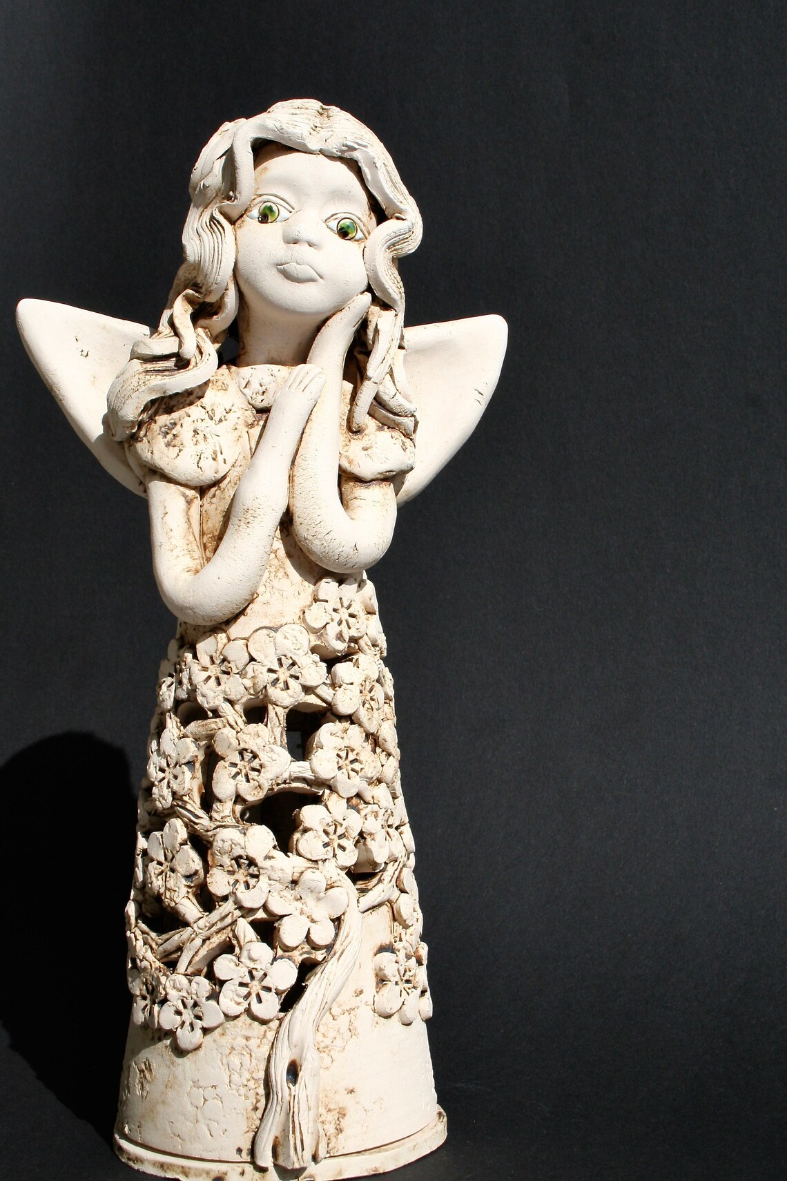 Collectible Ceramic Angel Tealight Holder|handmade Angel Figurine ...