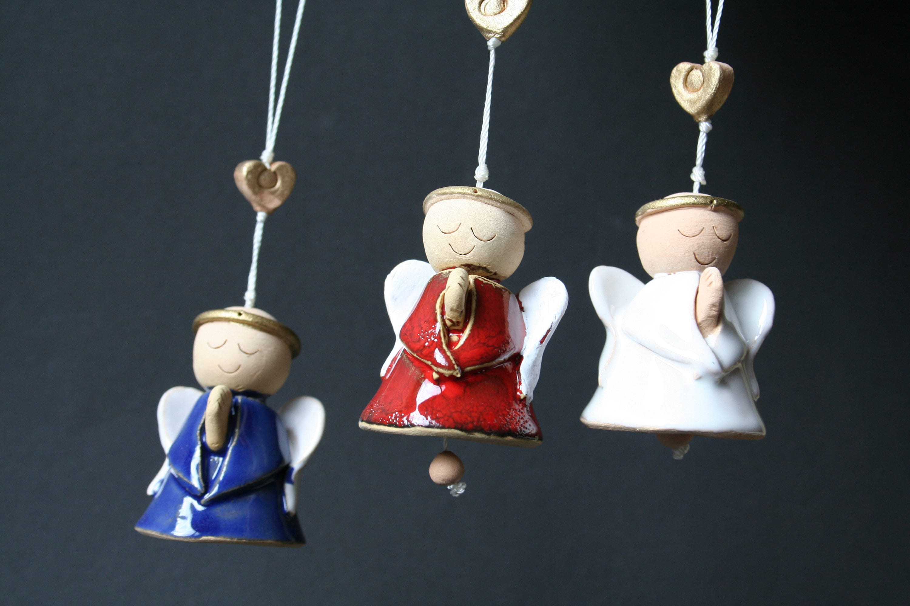 Ceramic Angel Bell Ornament Christmas Tree Angel | Etsy