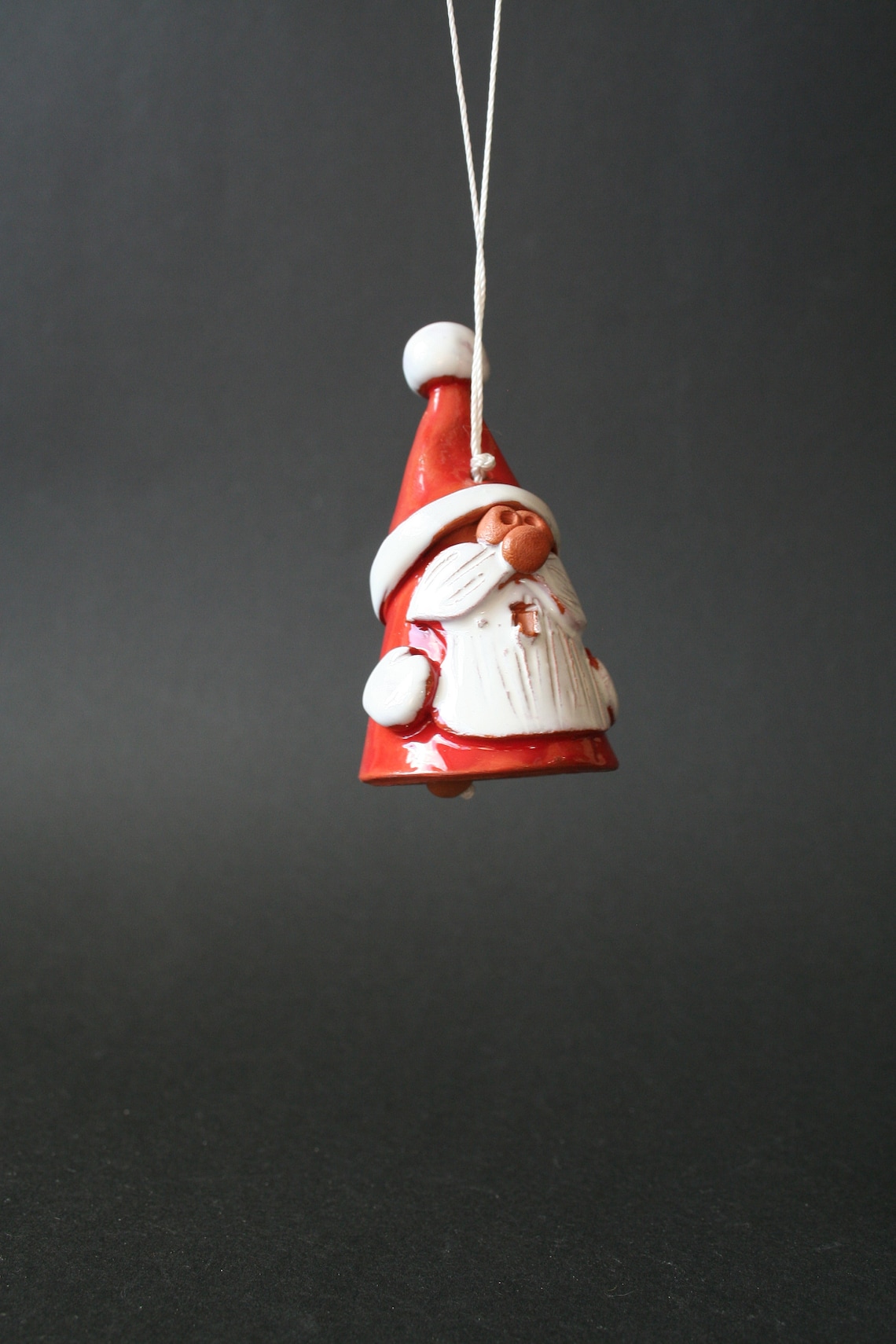 Handmade Ceramic Santa Bells| Ceramic Christmas Tree Ornaments|winter ...