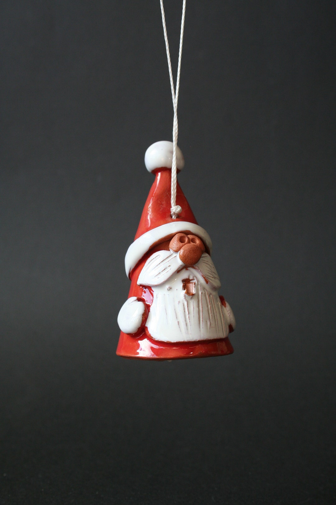 Handmade Ceramic Santa Bells| Ceramic Christmas Tree Ornaments|winter ...
