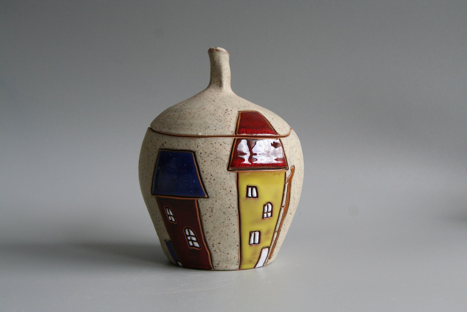 Handmade Ceramic Jar With Lid|decorative Ceramic Jar|one of a Kind Jar ...