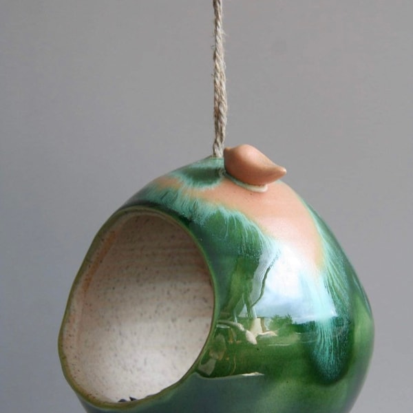 Ceramic Bird House - Etsy